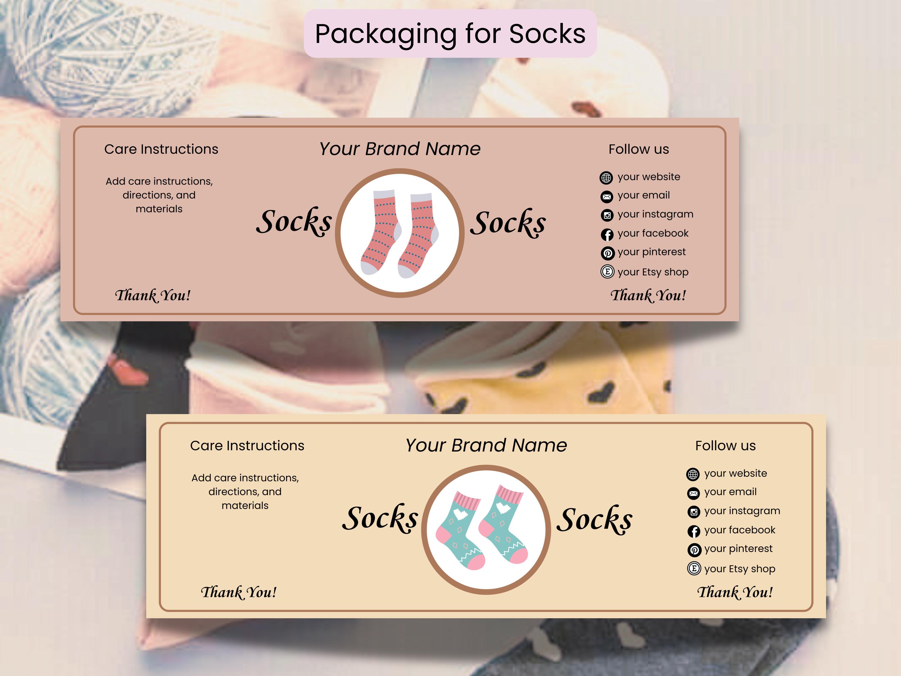 Editable Socks Label Canva Template|custom Sock Bands| Packaging for ...