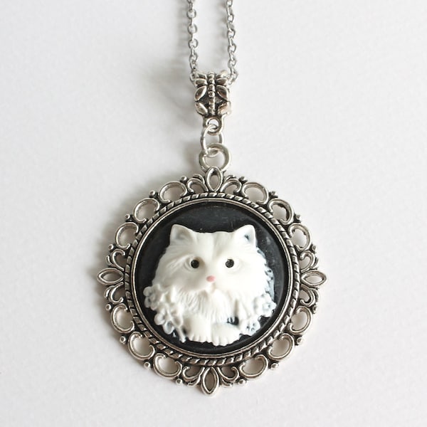 Cat Cameo Necklace - Etsy