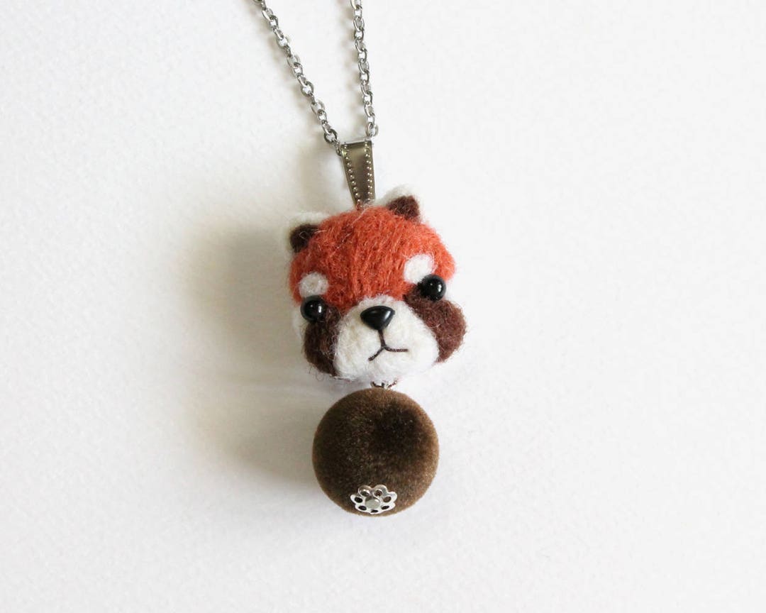 Needle Felted Red Panda Necklace or Brooch or Ring or Shawl Pin - Etsy