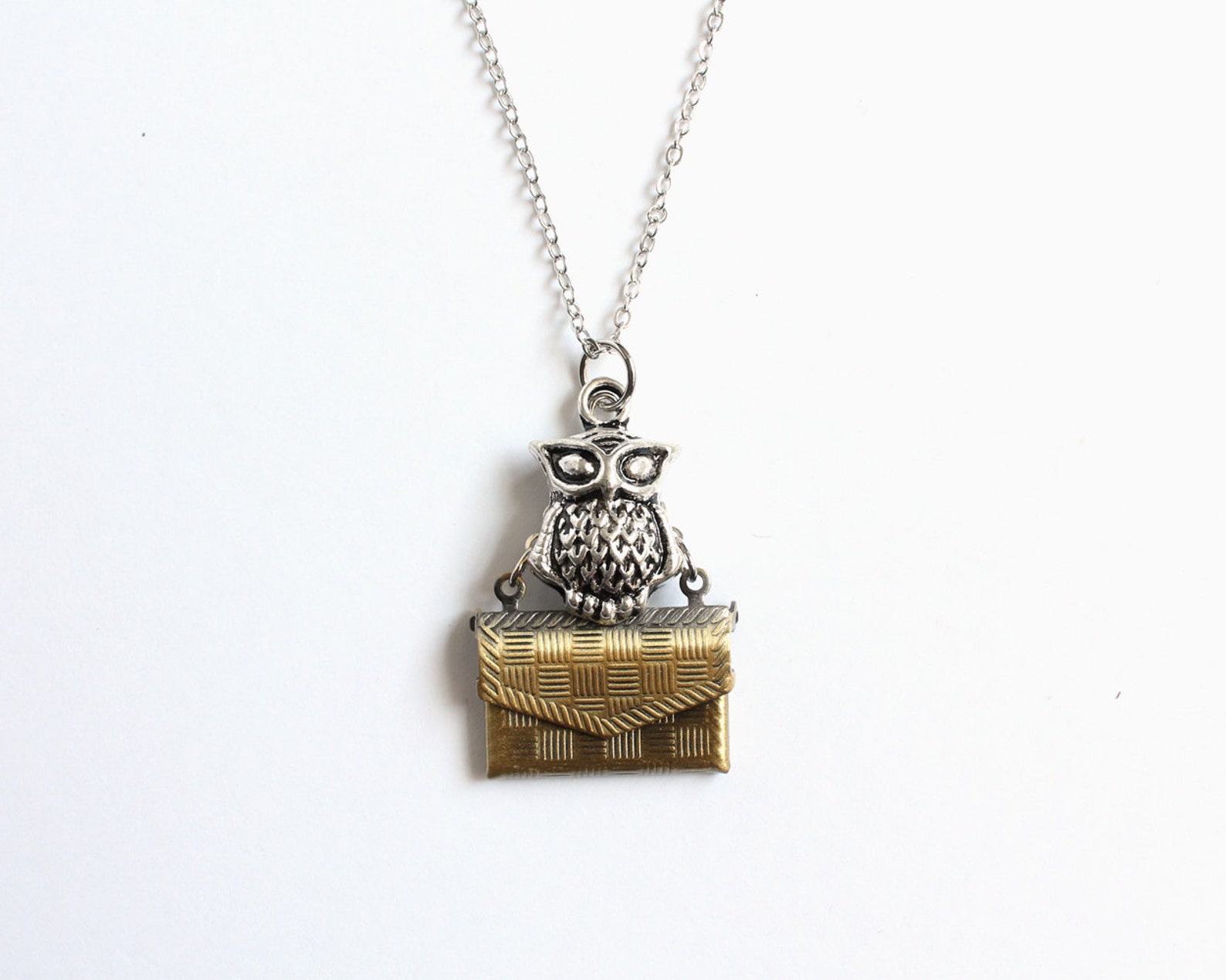 Owl Post Locket Necklace - Etsy