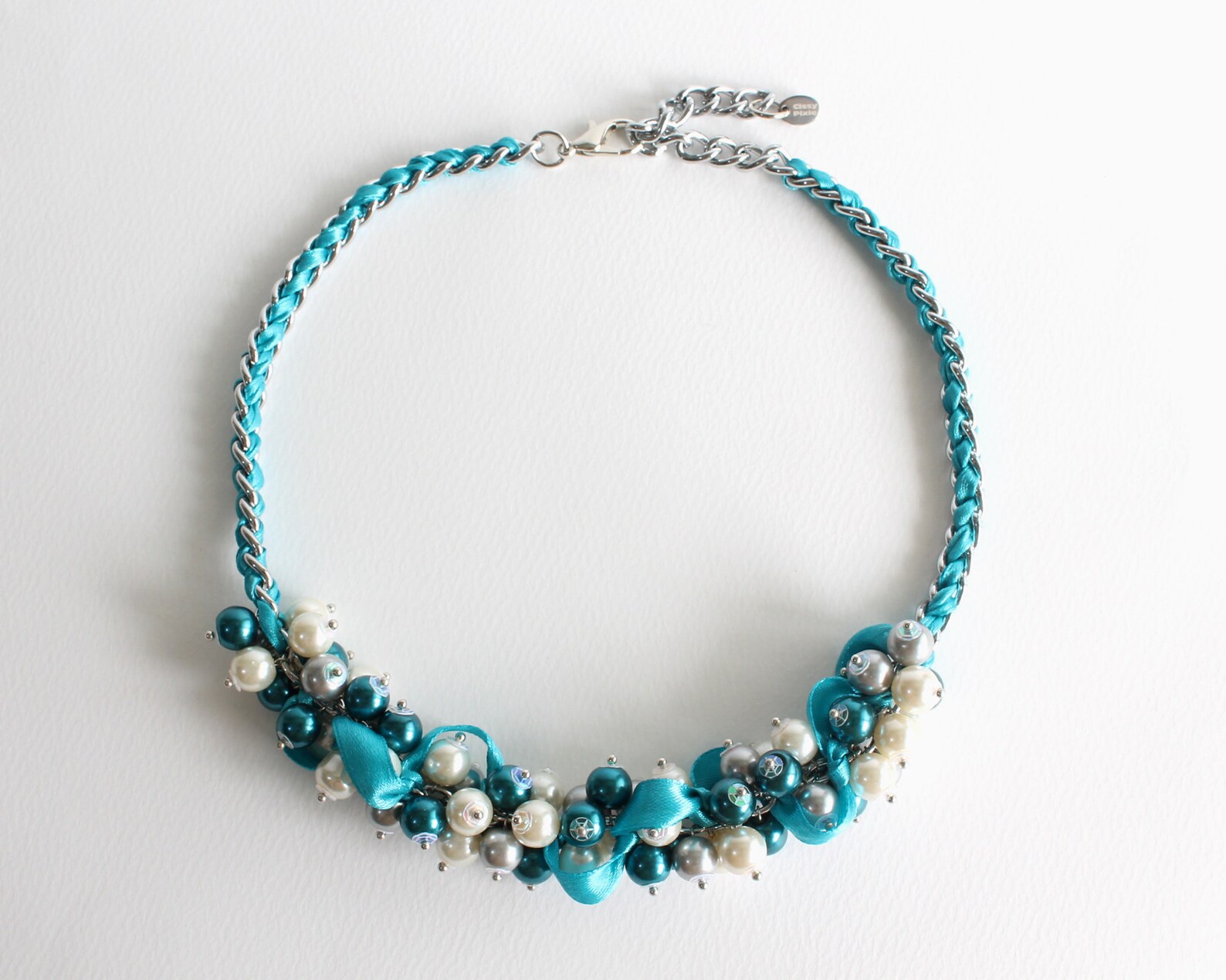 Cerulean Blue Cluster Necklace and Earrings Set - Etsy