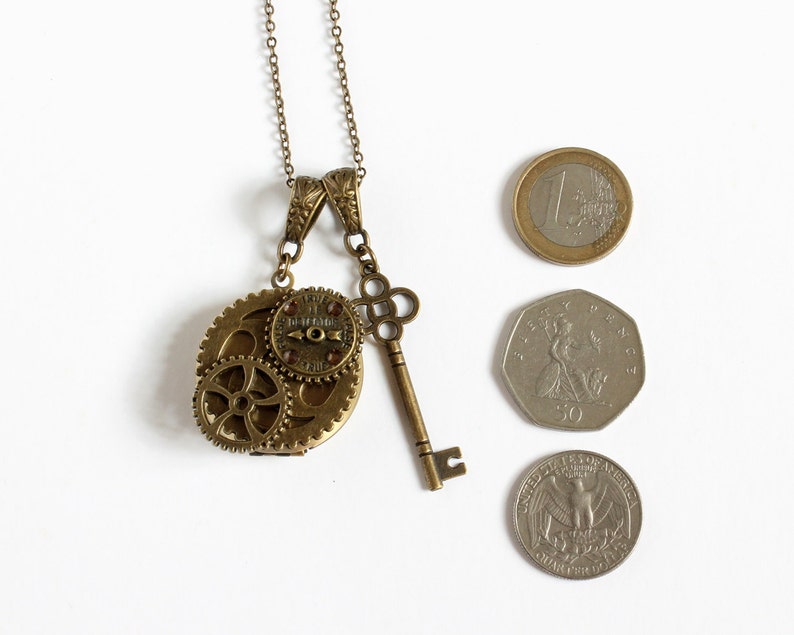 Steampunk True False Detector Locket With Key Necklace | Etsy