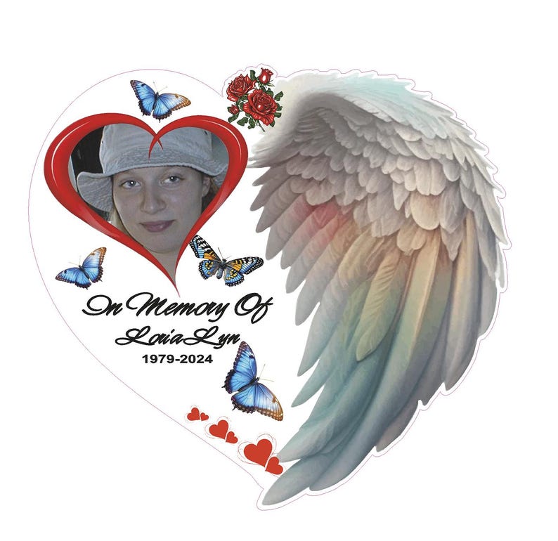 Angel Wing Heart Memorial Decal - Etsy
