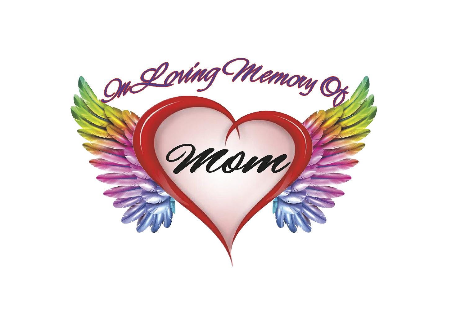 Angel Wing Heart Memorial Decal - Etsy