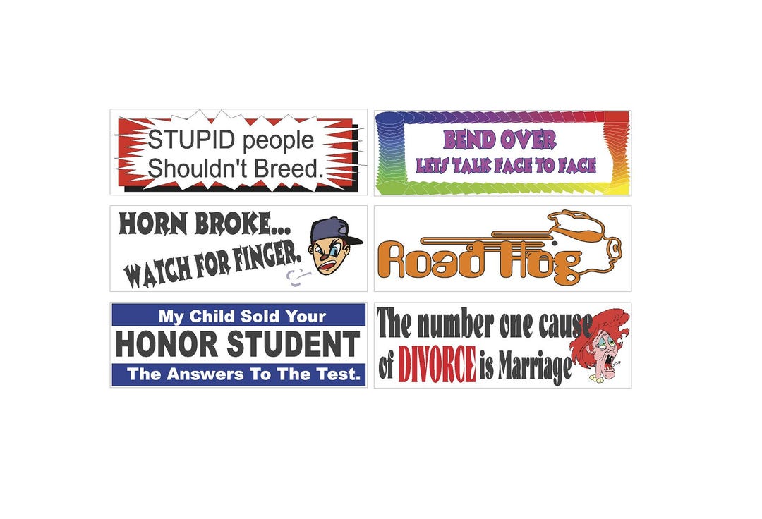 6 Most Popular Funny Bumper Sticker Decals - Etsy