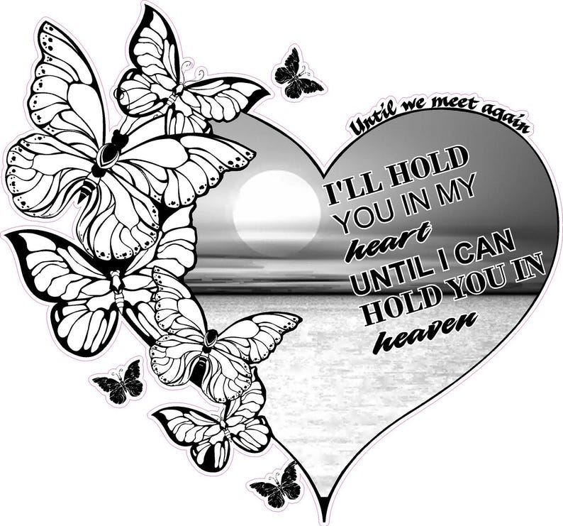 Memorial Heart Wing Decal for Any Surface - Etsy