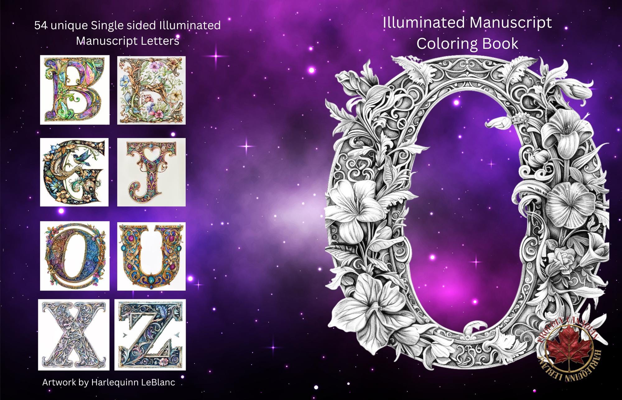 Illuminated Manuscript Coloring Book - Etsy