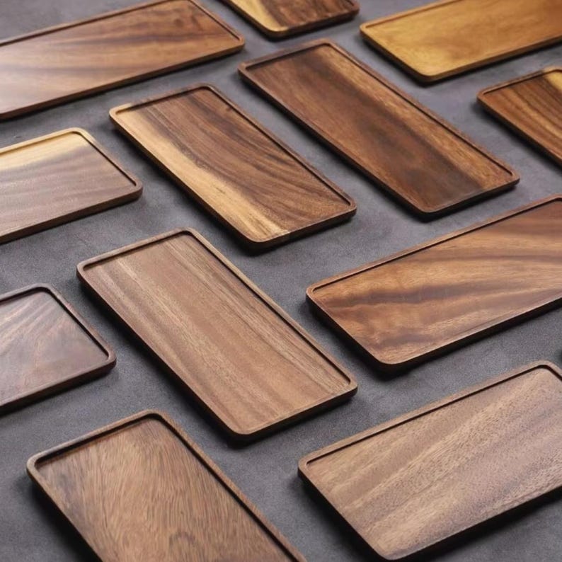 Natural Wooden Rectangular Trays - Etsy