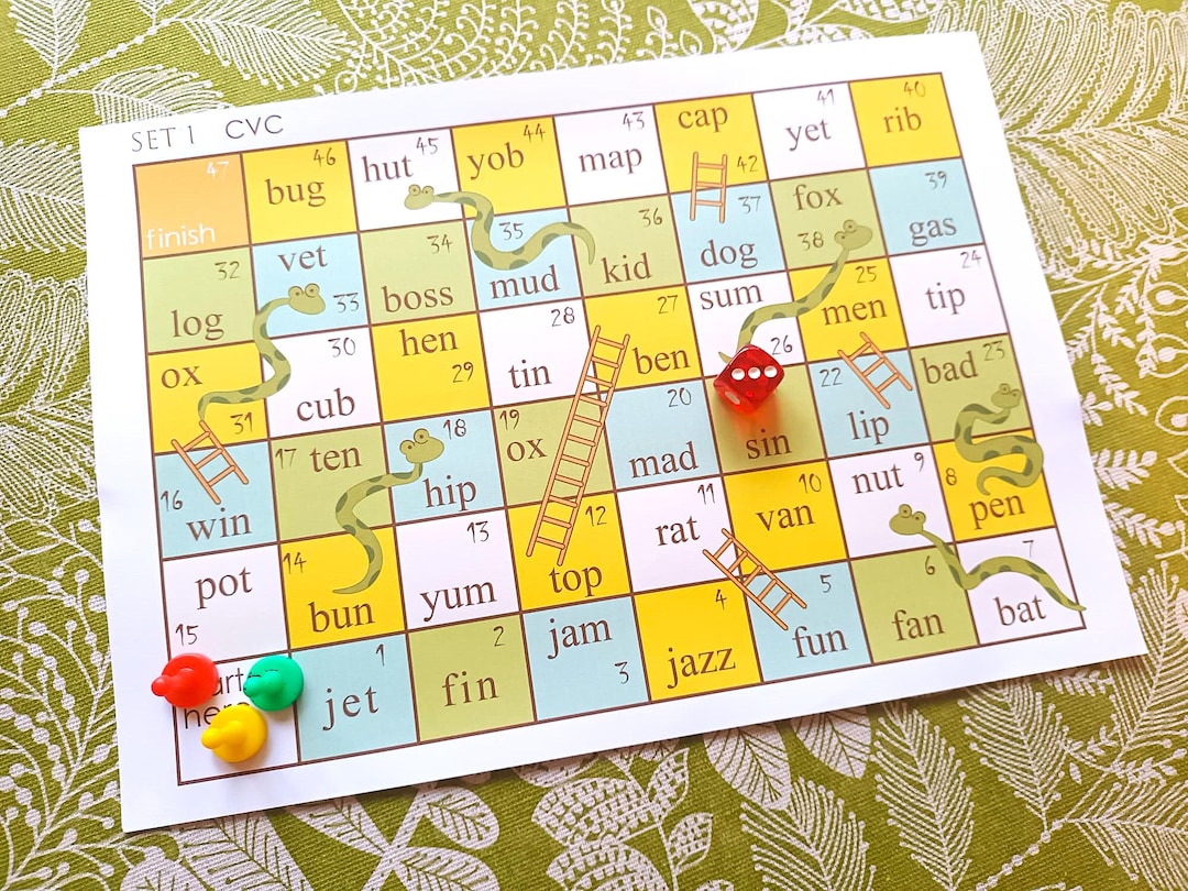 Printable PDF Phonics Phases 2,3,4,5,6 Snakes and Ladders Games X 11 ...