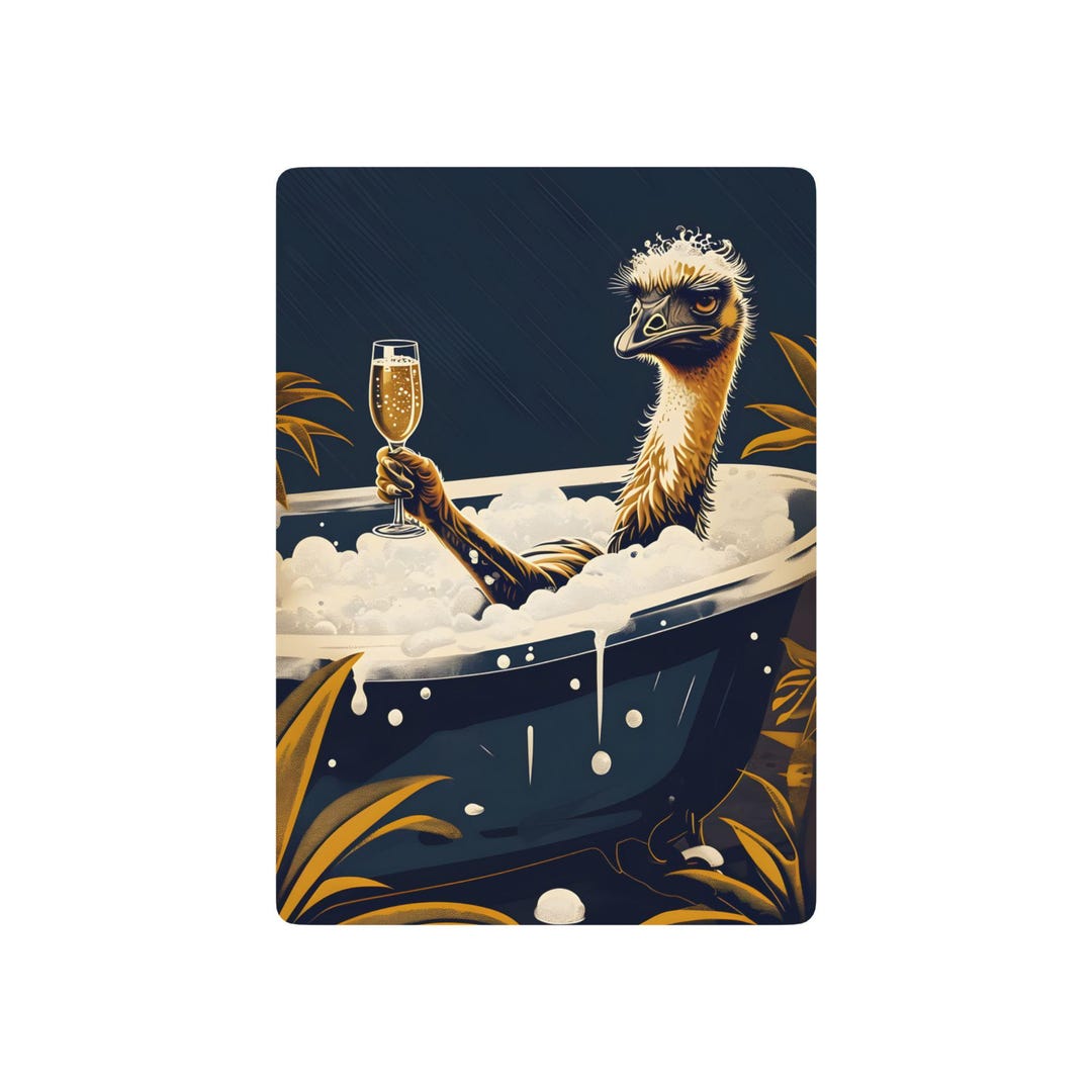 Poker Playing Cards, Funny Emu in Bubble Bath Deck, Novelty Card Game ...