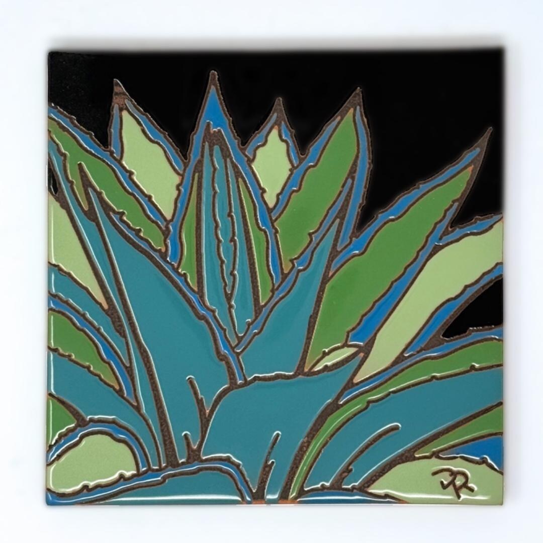 Agave - Ceramic Tile Wall Art or Trivet - Hand Glazed Arizona Desert ...