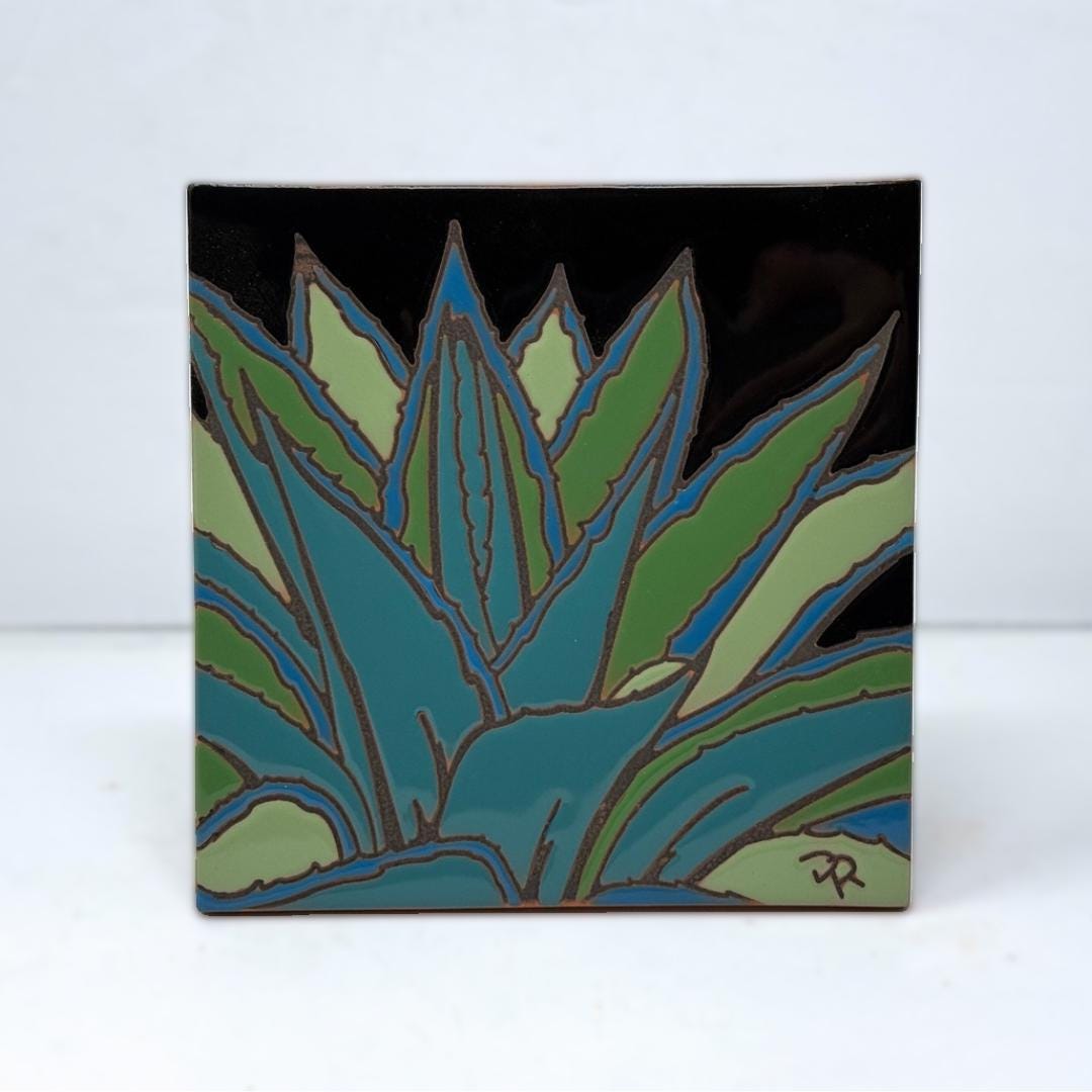 Agave - Ceramic Tile Wall Art or Trivet - Hand Glazed Arizona Desert ...
