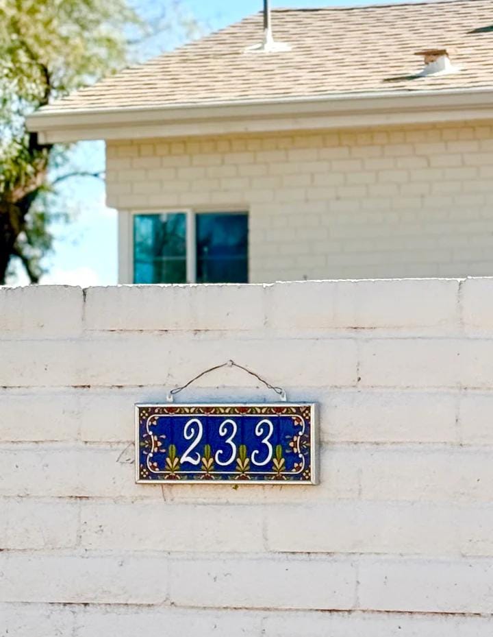 Blue Talavera House Number Tiles - Hand Glazed Address Sign Numbers ...