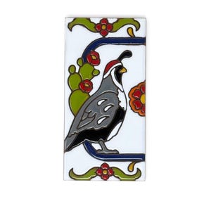 Quail Tile | White Talavera House Number Tile End Caps | Hand Glazed ...