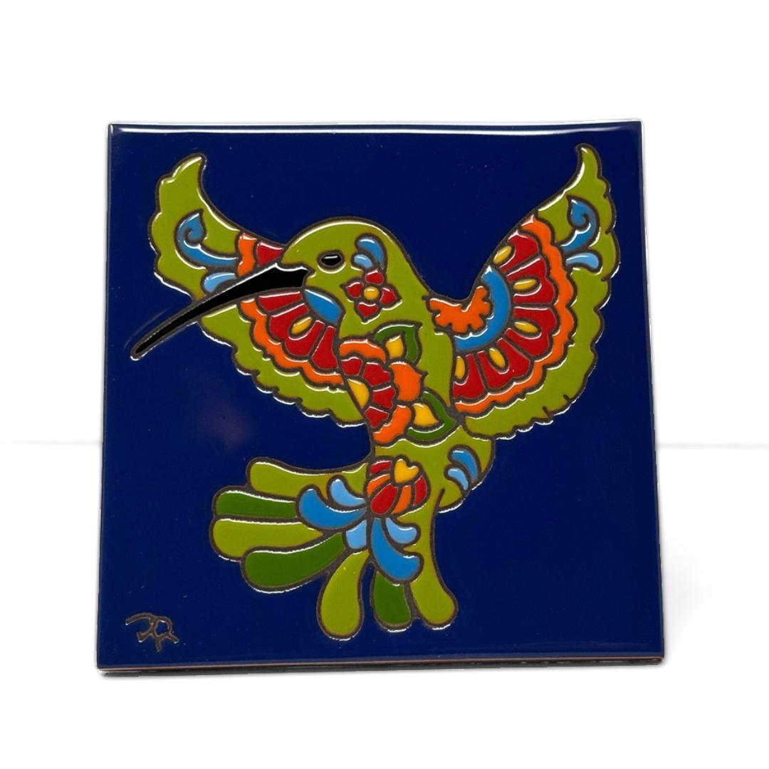 Talavera Hummingbird Tile - Hand Glazed Southwest Desert Art Gift on ...