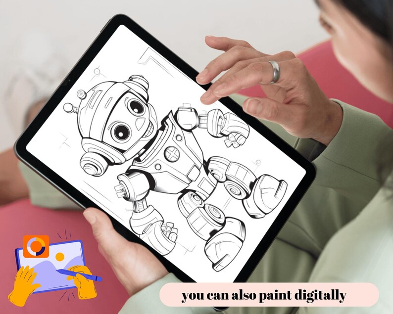 Robot Coloring Pages for Kids: 50 Pages Cute Robot Printable | Robots ...