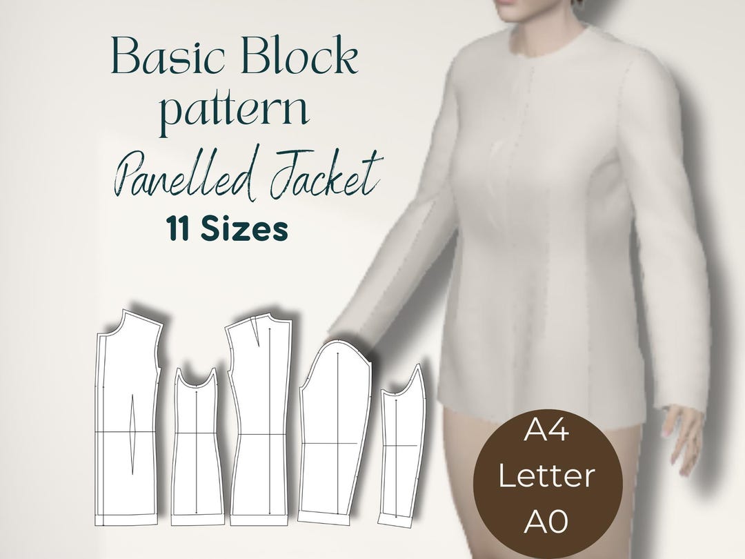 Woman Panel Jacket Sewing Pattern PDF Bundle Fitted Style Clothing ...