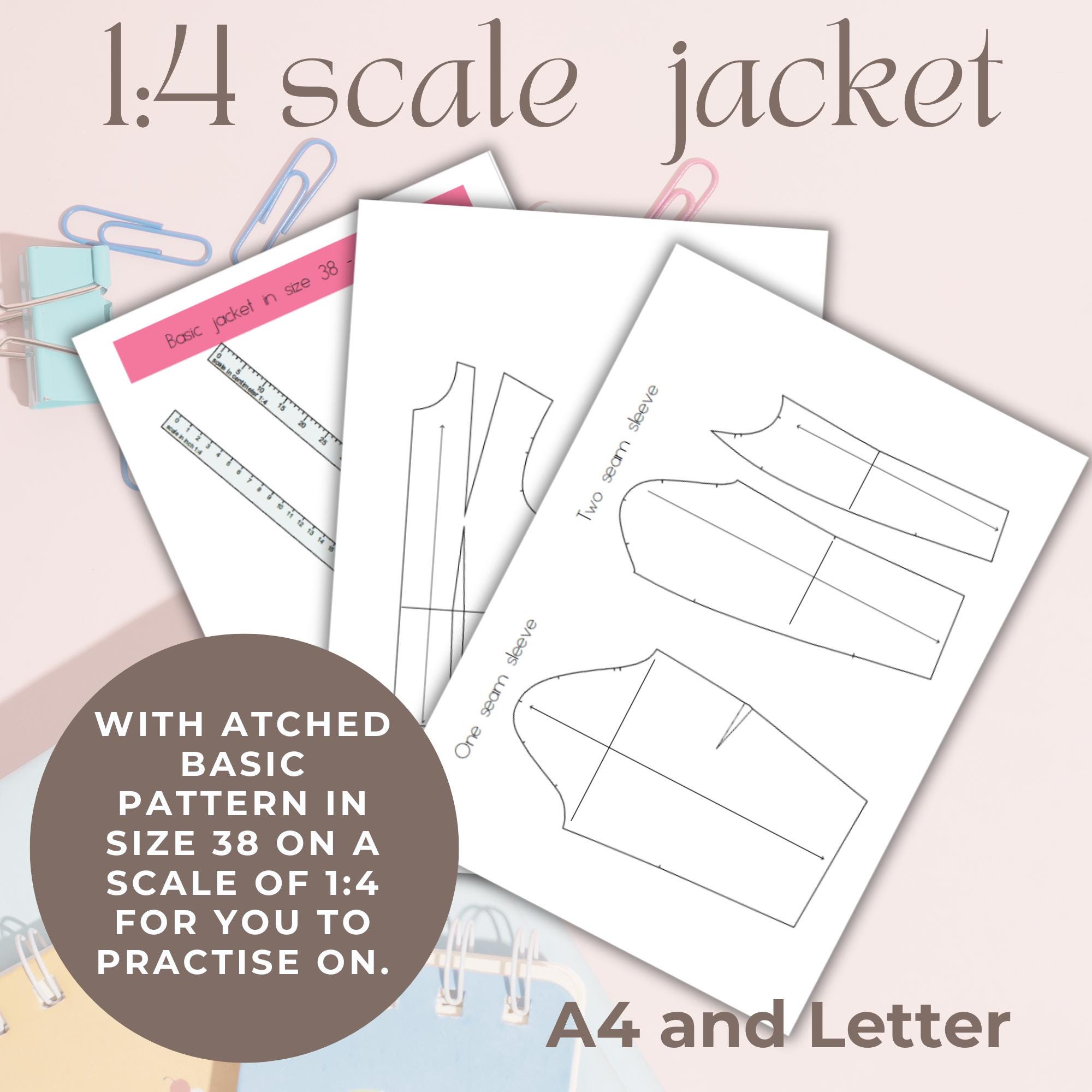 Basic Block Pattern Instant Download Small to Large Size Fitted Jacket ...