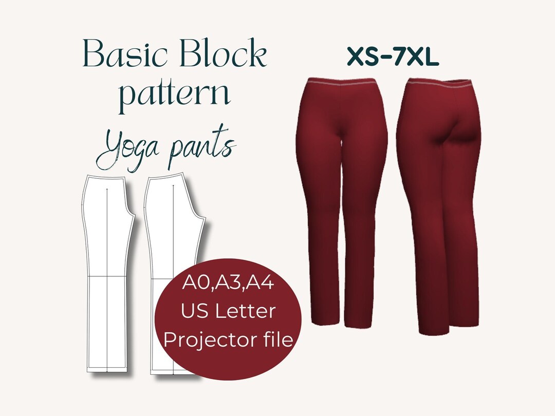 Yoga Pants Sewing Pattern, Athletic Leggings Design (PDF Download ...