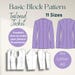 Jacket PDF Download Pattern Making Basic Block Template Guide Beginner ...