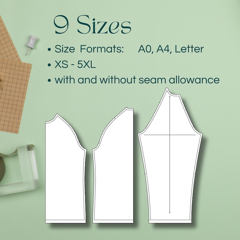 Fitted Mens Raglan Shirt Sewing Pattern Long Sleeve PDF XS–5XL Digital ...