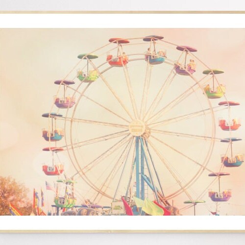 Ferris Wheel Print Girls Room Wall Art Decor Digital - Etsy