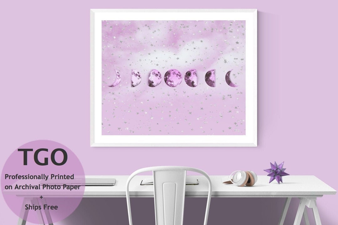 Moon Phases Wall Art Print Teen Girl's Bedroom Tween - Etsy