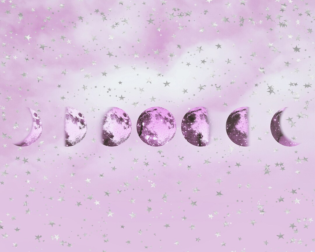 Moon Phases Wall Art Print Teen Girl's Bedroom Tween Girl's Room Decor ...
