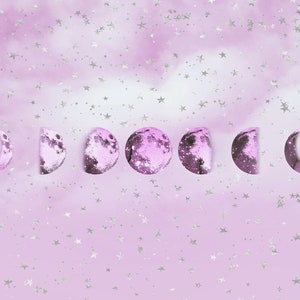 Moon Phases Wall Art Print Teen Girl's Bedroom Tween - Etsy