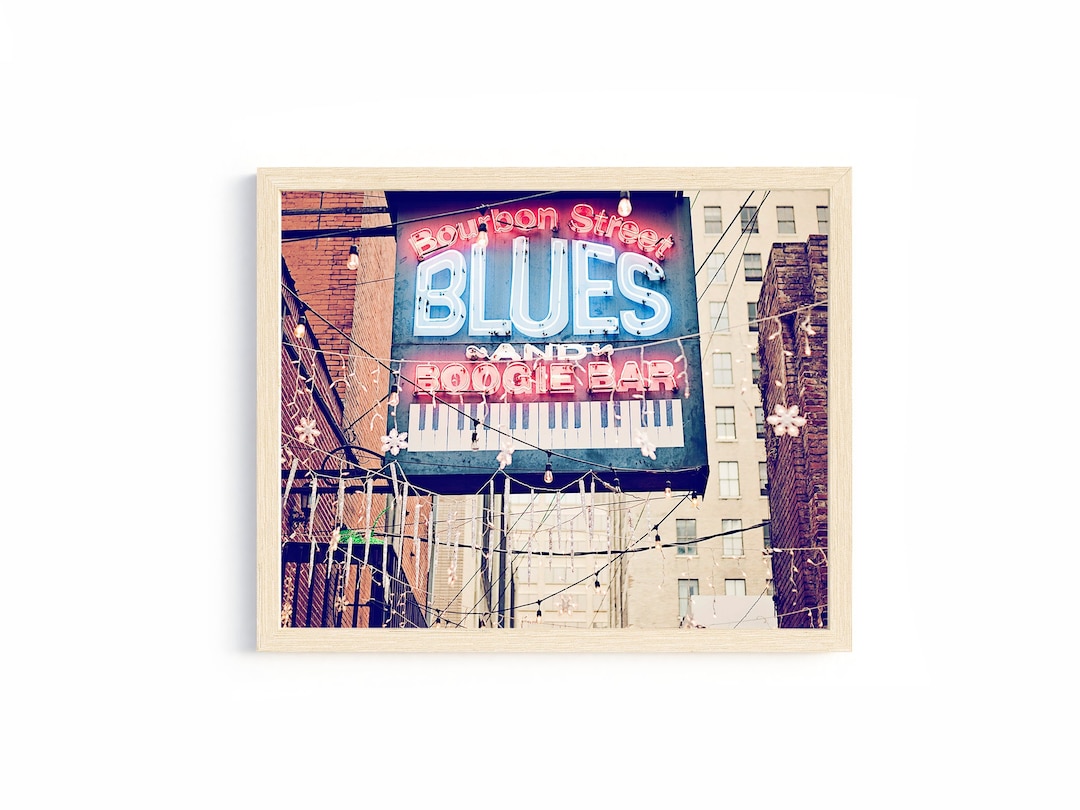 Nashville Print Bourbon Street Blues and Boogie Bar Sign Photography ...