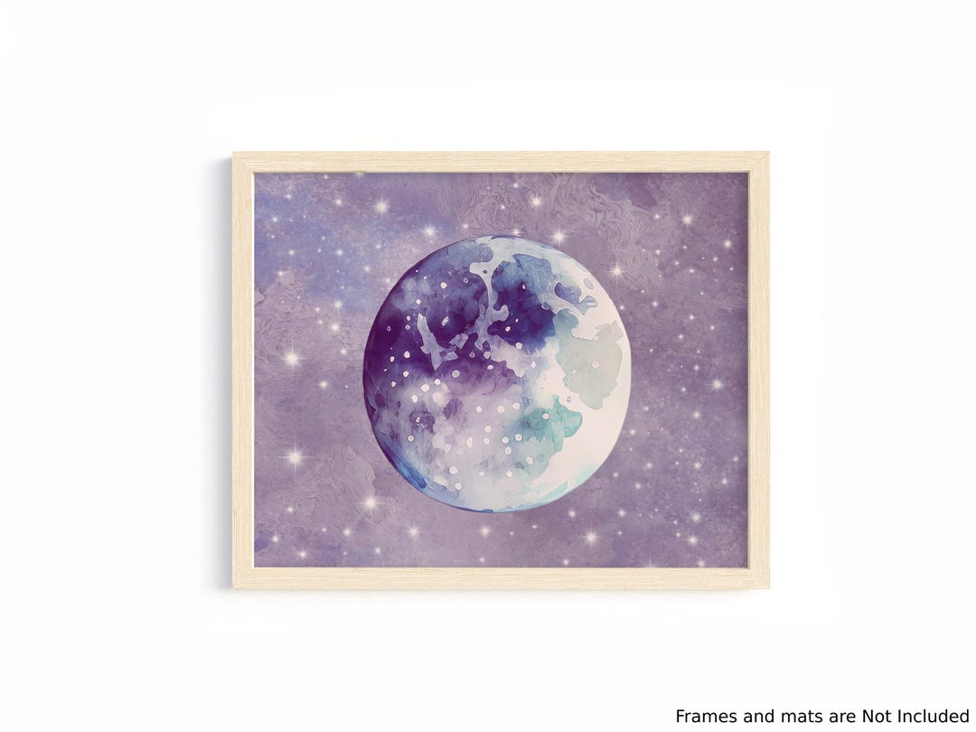 Purple Starry Sky Print: Celestial Outer Space Wall Art - Etsy