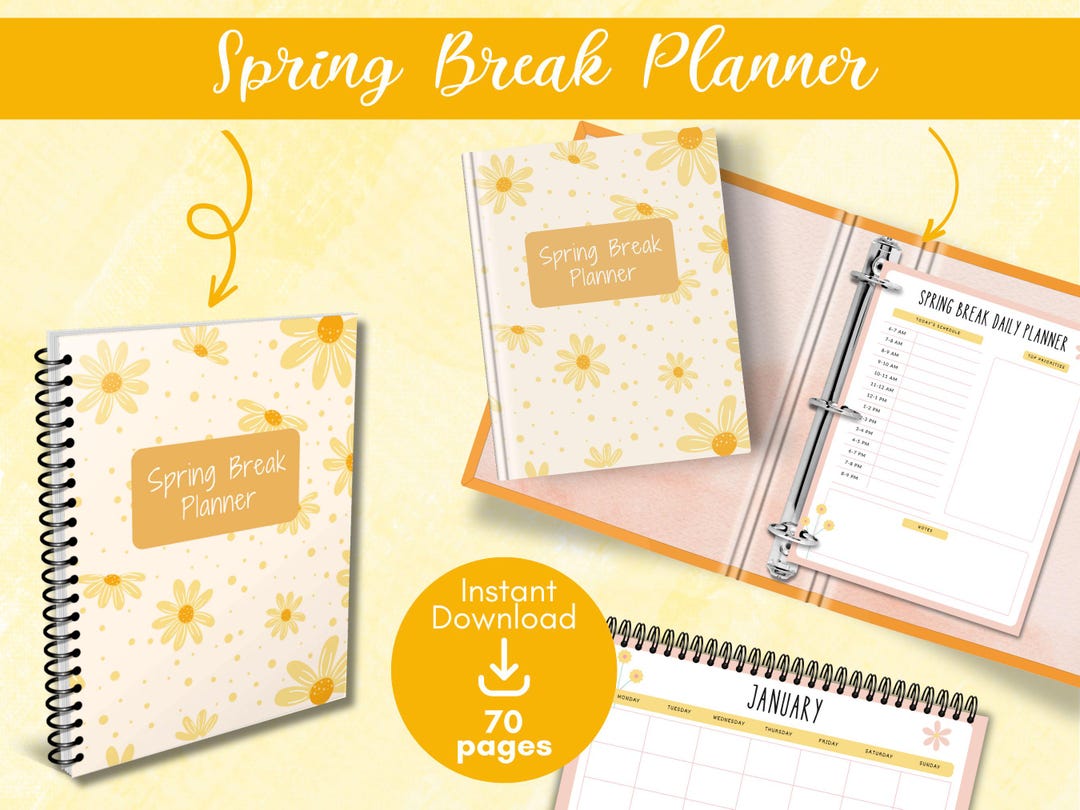 Spring Break Planner Bundle | Printable Organizers & Calendars ...
