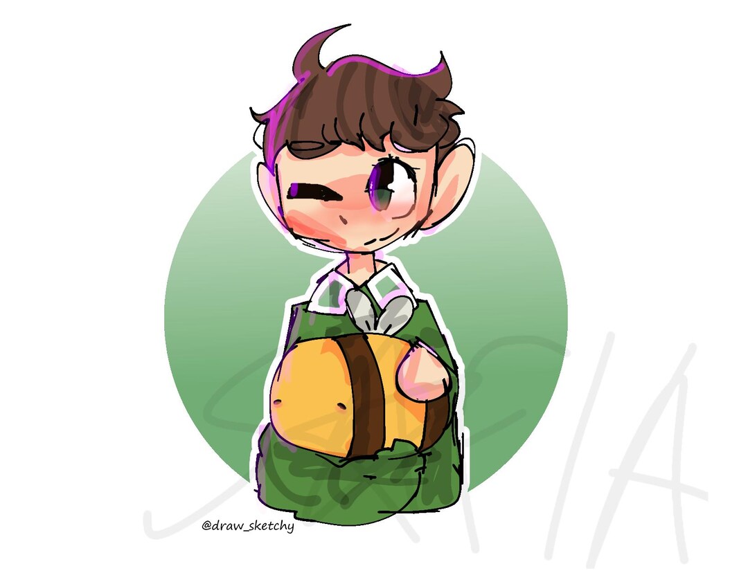 Original Digital Art / Anime / Drawing / Wink & Hug – Digital Art for ...
