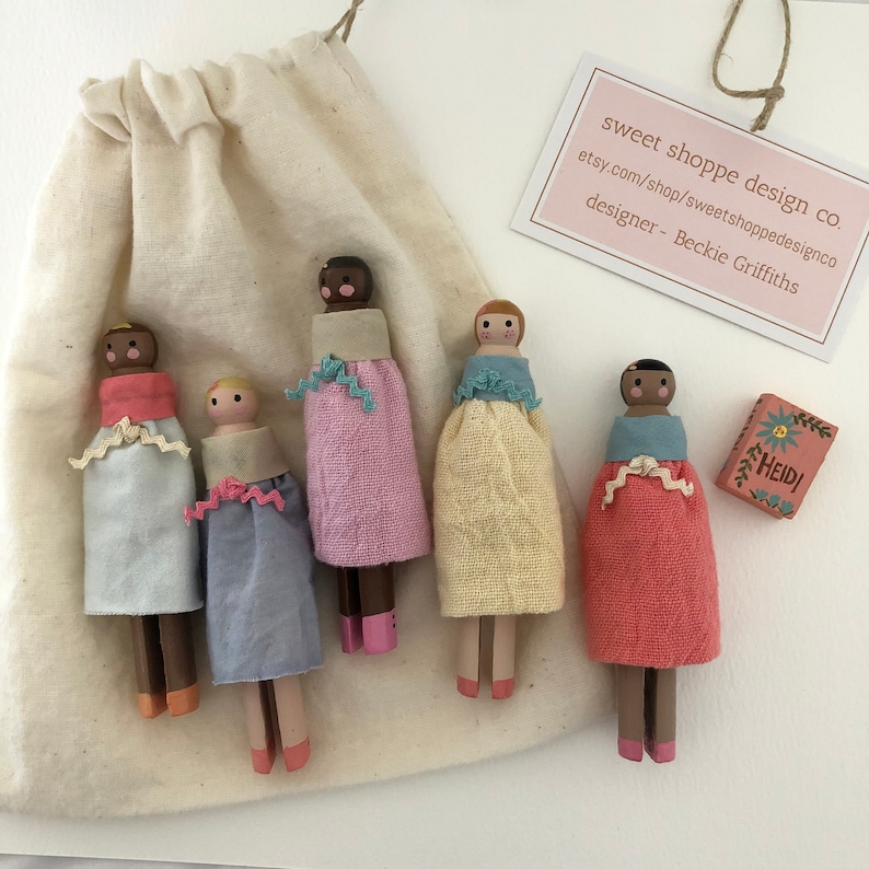 Wooden Peg Doll Set little Friends Multicultural Dolls - Etsy