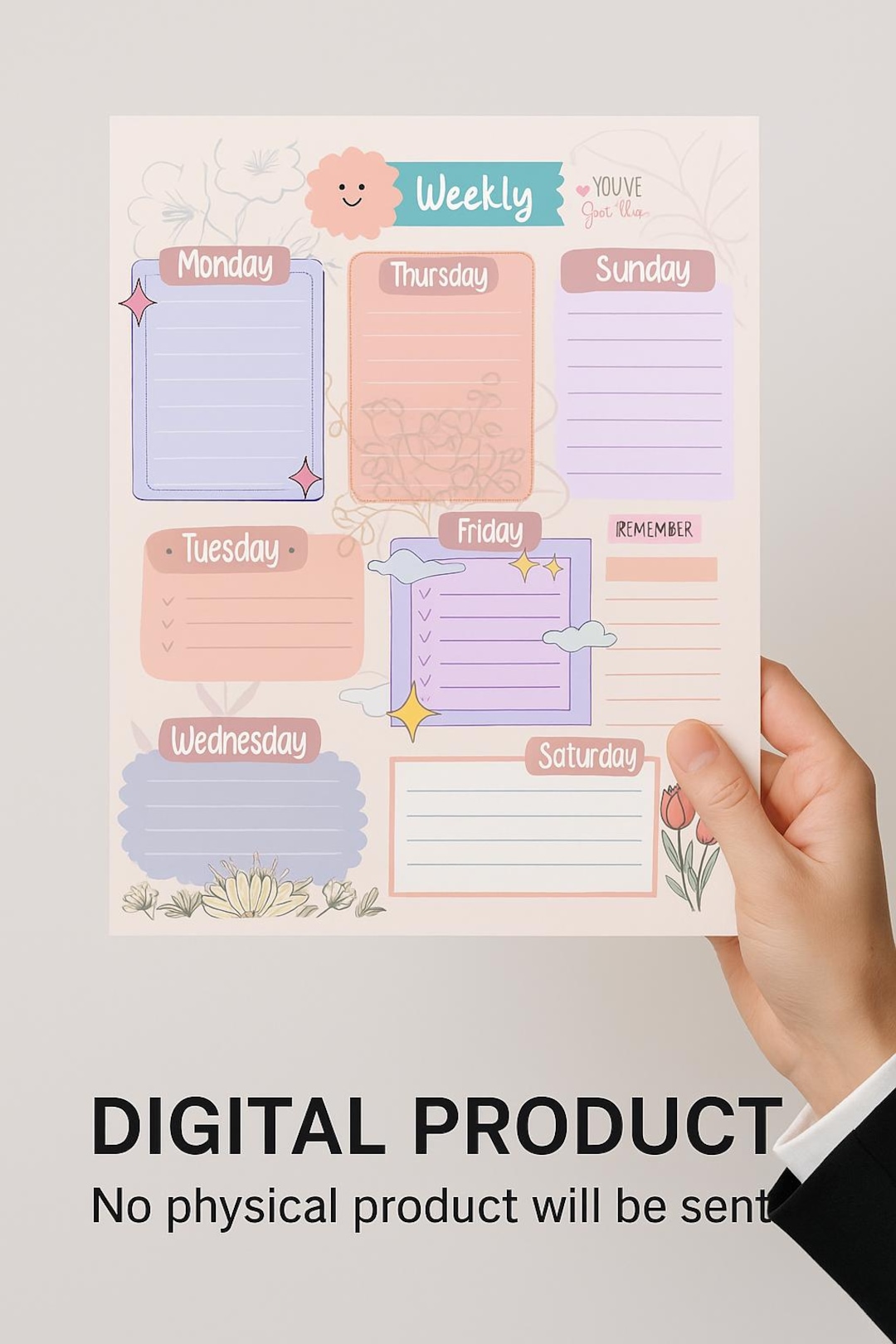 Weekly Planner Printable for Busy Life,pastel Organizer,8.5x11 1 PDF ...