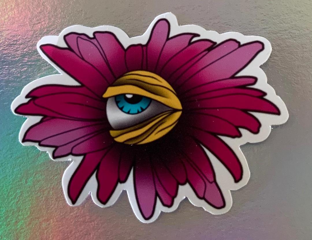 Flower Eyeball Vinyl Sticker - Etsy
