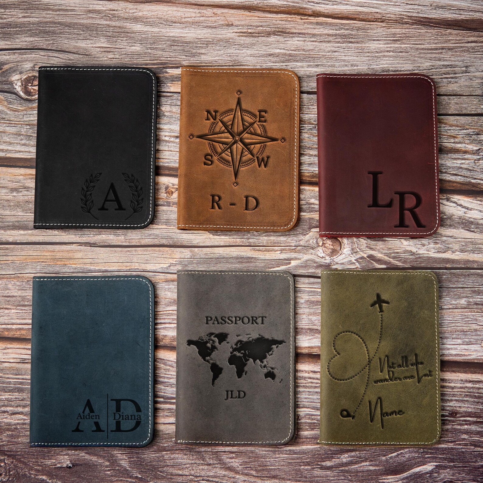 Personalized Leather Passport Holder: Custom Engraved Travel Wallet - Etsy