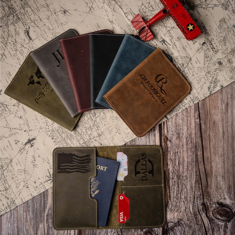 Personalized Leather Passport Holder: Custom Laser Engraved Travel Gift ...