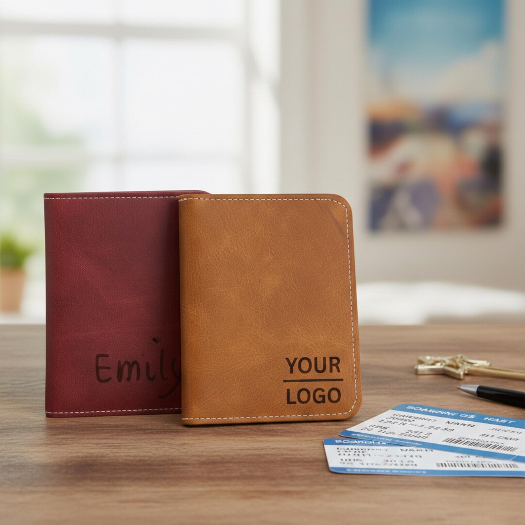 Personalized Logo Passport Holder, Custom Leather Passport Cover ...