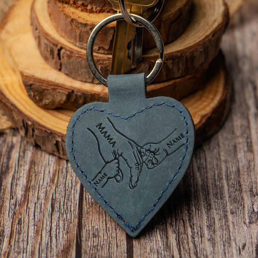 Mother Keychain, Personalized Heart Shaped Keychain, Mother's Day Gift ...