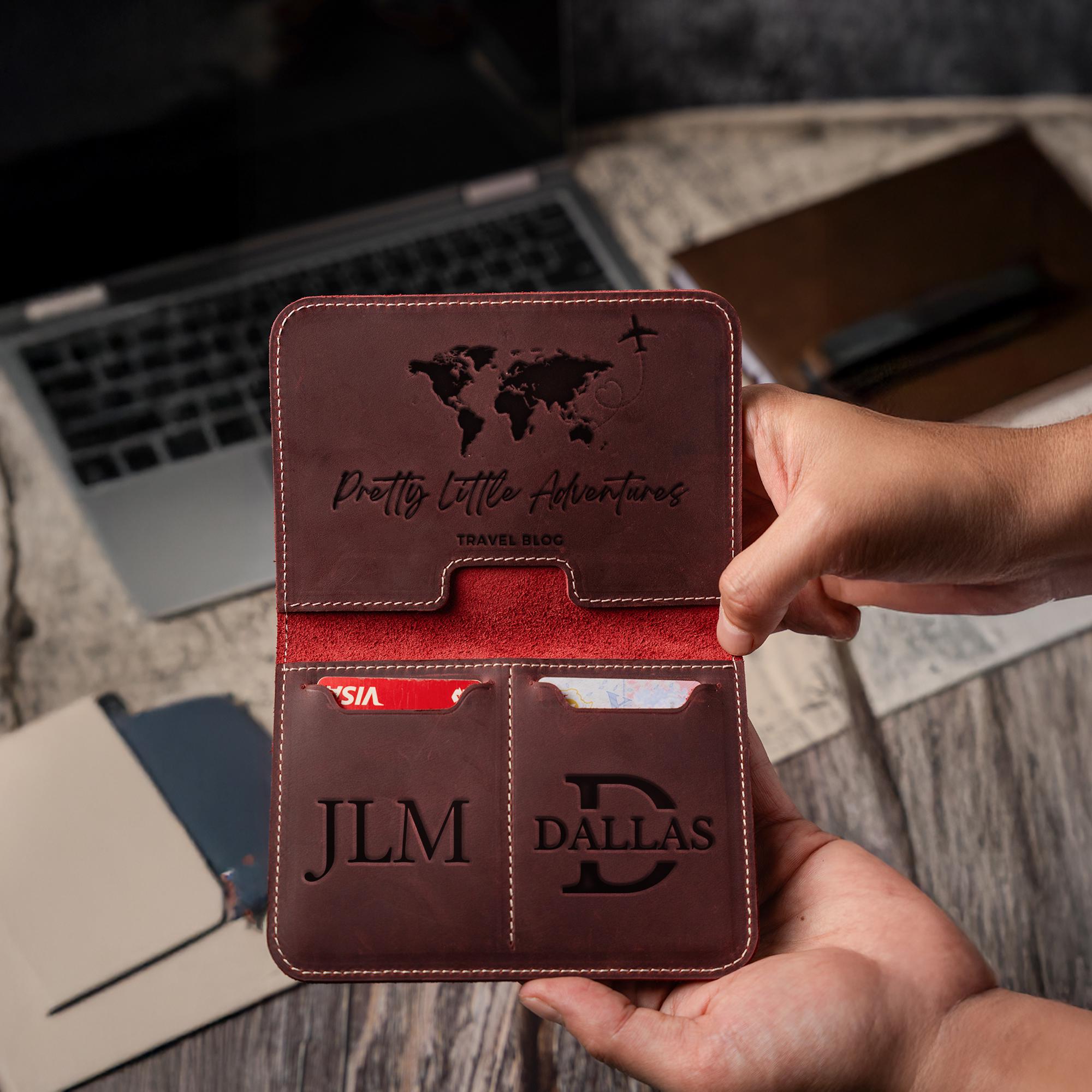 Personalized Leather Passport Holder: Custom Laser Engraved Travel Gift ...