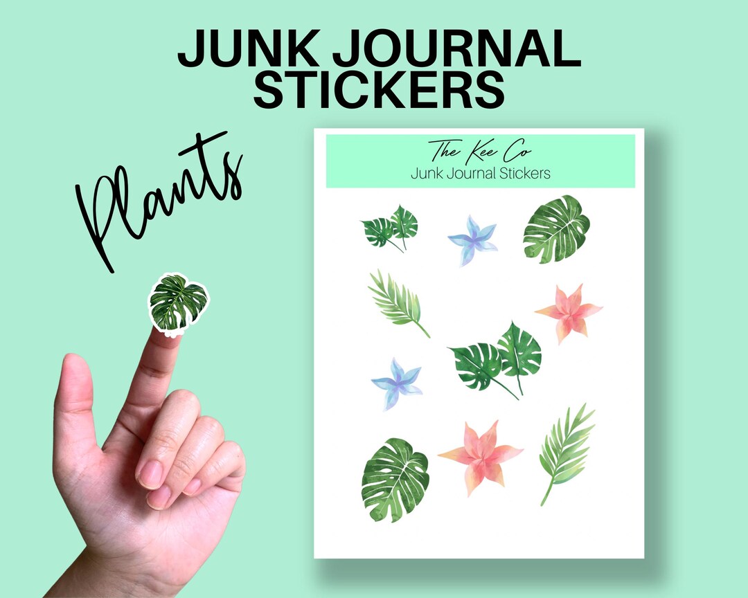 Tropical Plant Sticker Sheet for Junk Journaling Printable Cricut Print ...