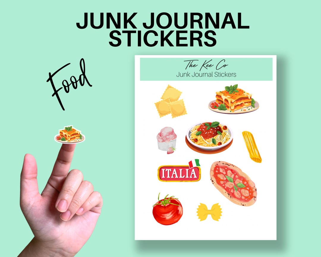 Italian Food Sticker Sheet for Junk Journaling Printable Cricut Print ...