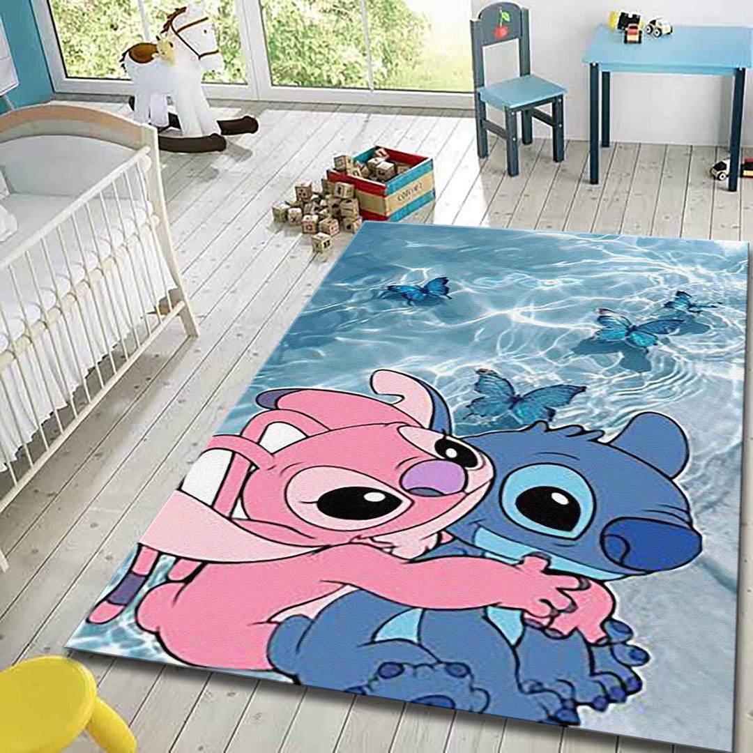 Lilo and Stitch Rug, Stitch Fan Rug, Cartoon Characters Rug, Custom Rug ...