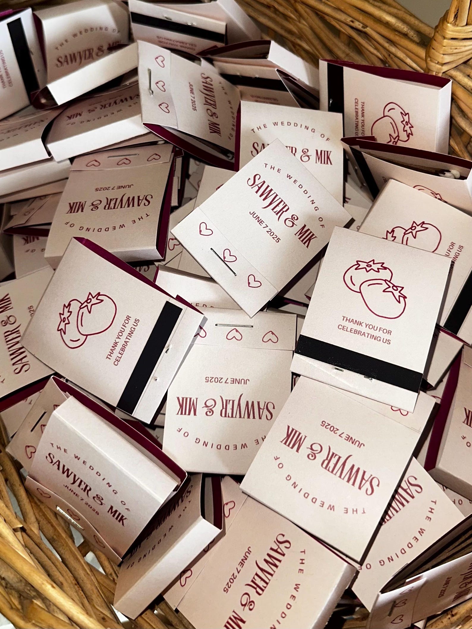 Trendy Matchbook Favor Template Digital | Unique Gift, Personalized ...