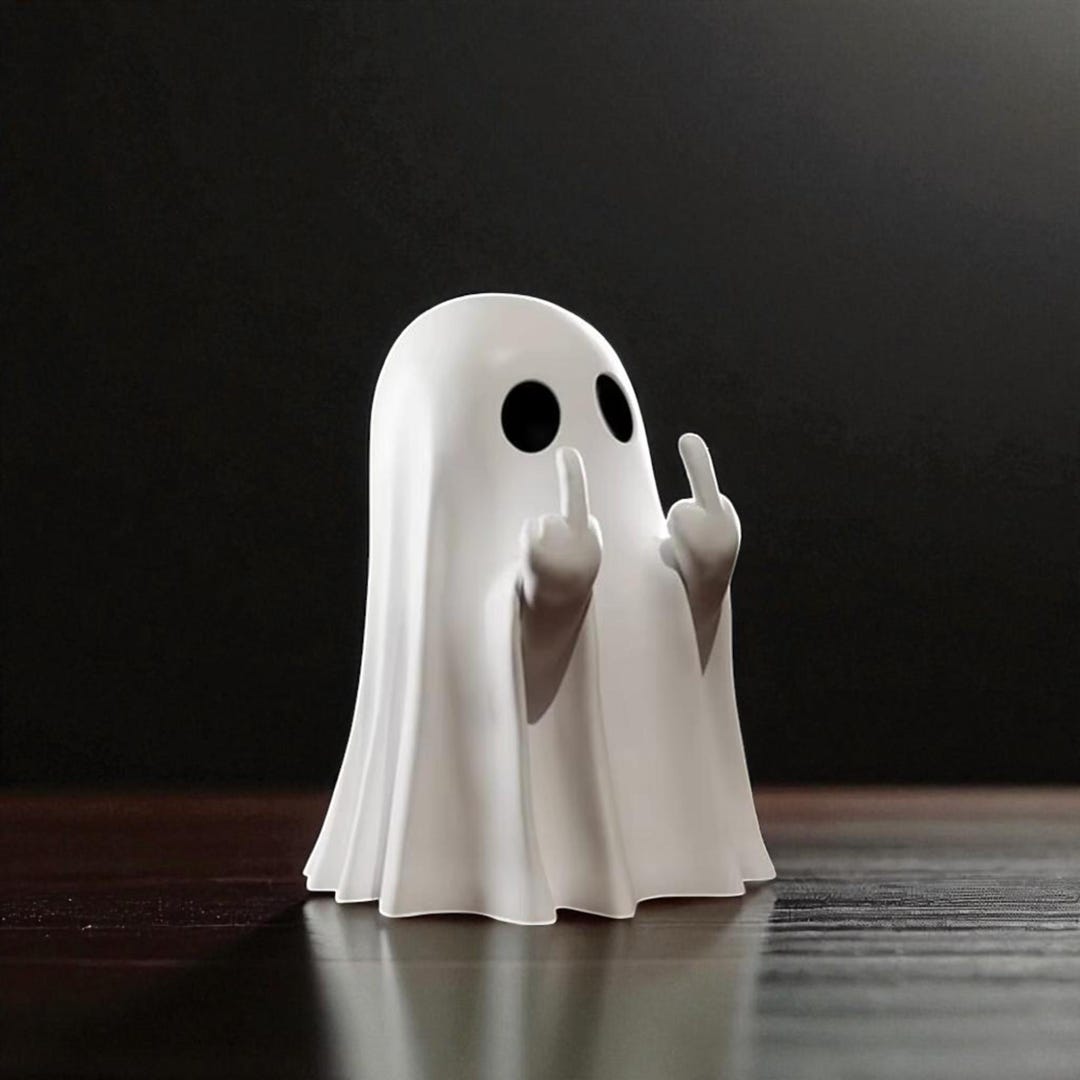 Handmade Resin Ghost Figurine: Rocky Halloween Decor - Etsy