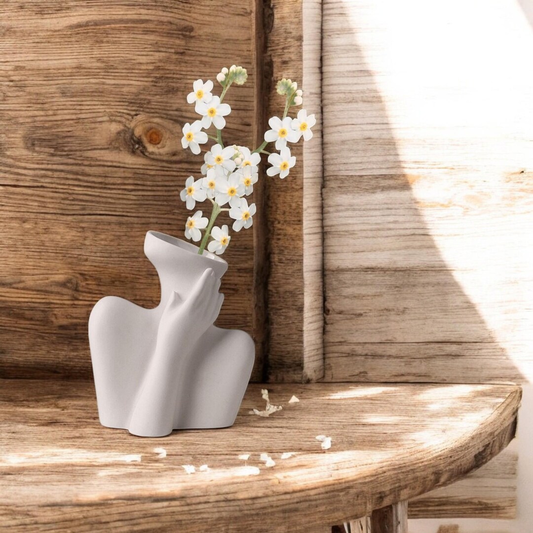 Creative Handcrafted Human Vase – Ceramic Flower Pot for Living Room ...