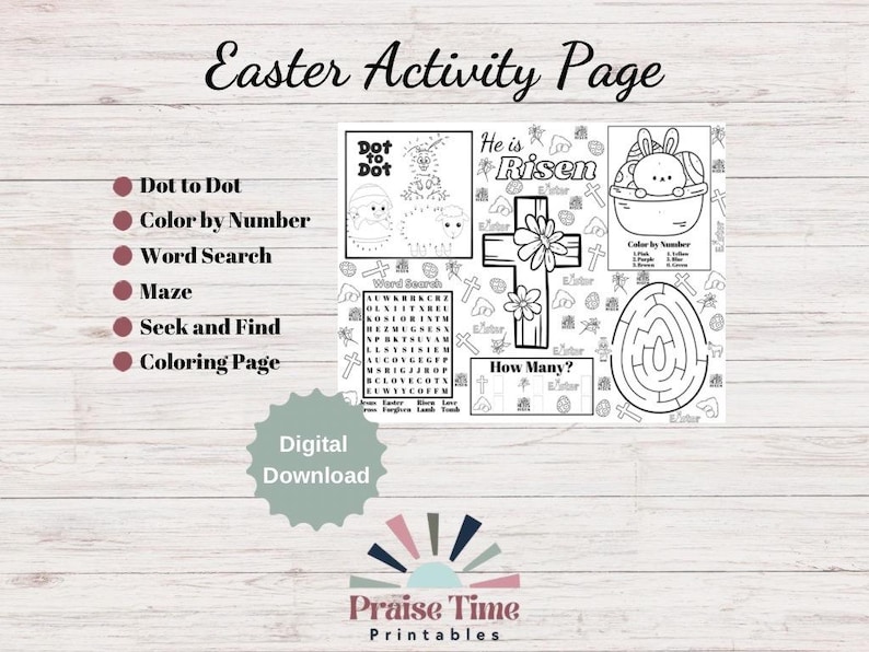 Christian Easter Activity Page | Printable Download | Resurrection ...