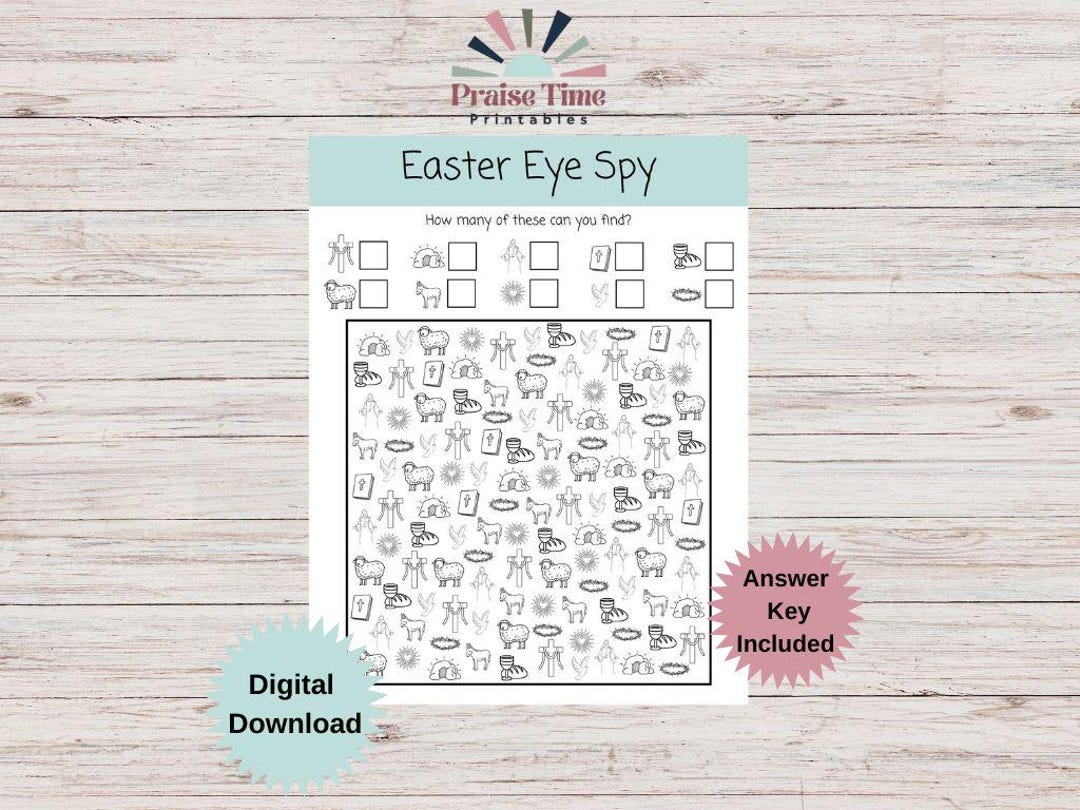 Christian Easter Eye Spy Printable | Bible Activity for Kids | I Spy ...