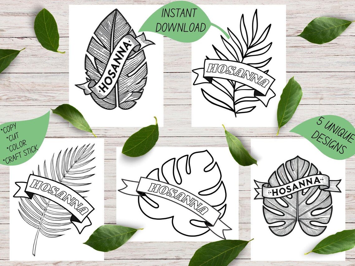 Palm Sunday Craft: Colorable Palm Leaves Activity (digital Download) - Etsy